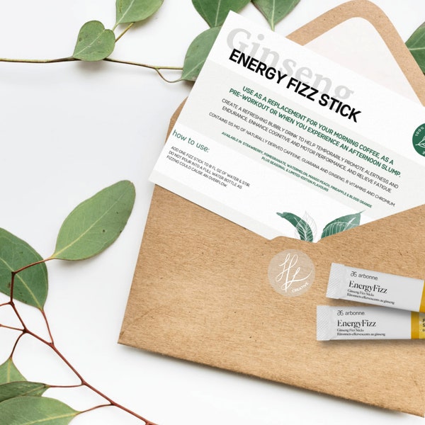 Arbonne Fizz Stick Cards - Etsy