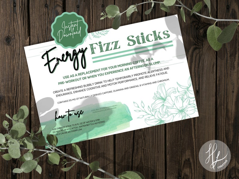 Arbonne | Fizz Stick | Sample Card | Instant Download - Etsy