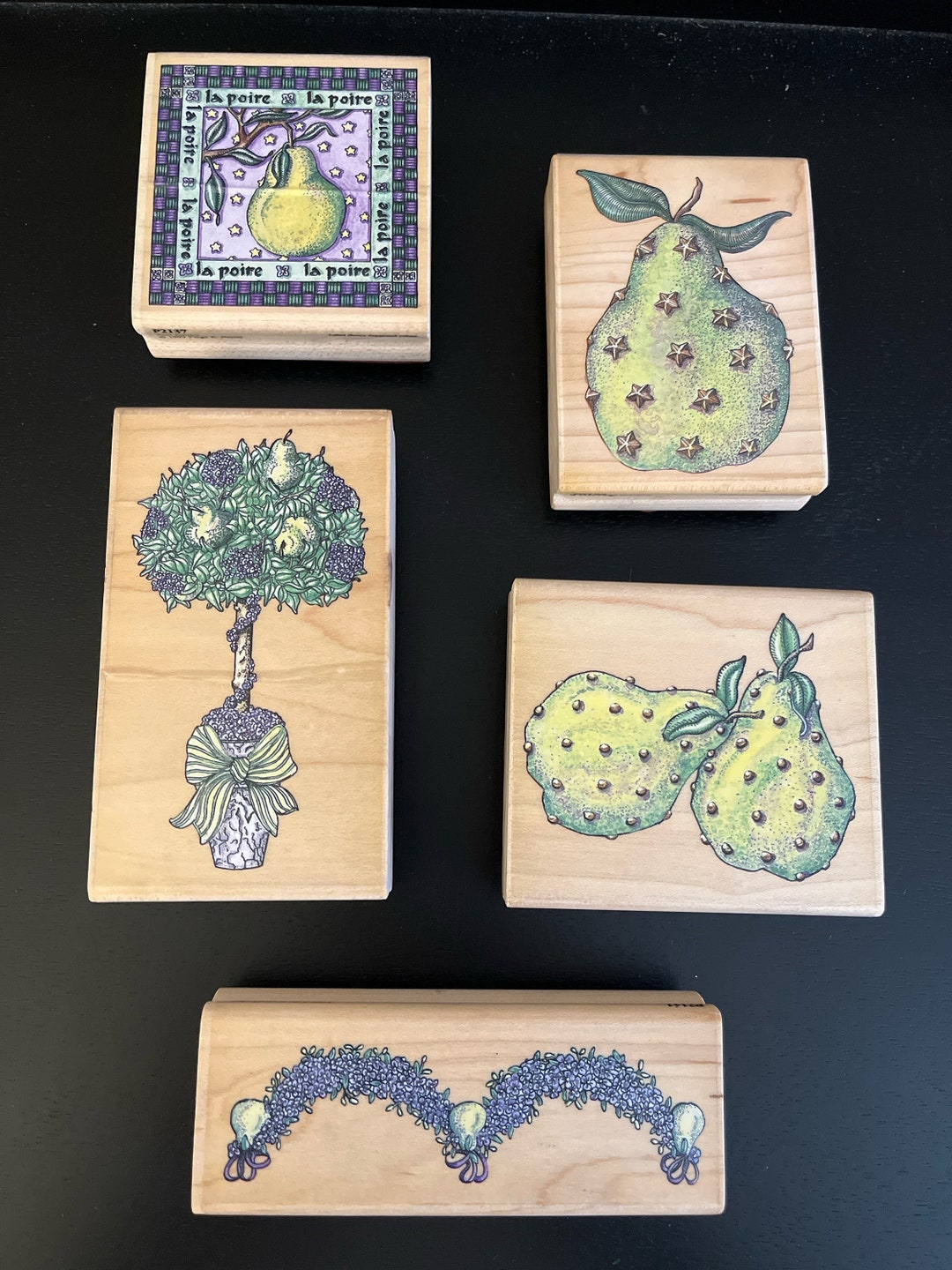 Lot of 5 Flower/pear/boarder Related Stamp Stamps Craft Lot - Etsy