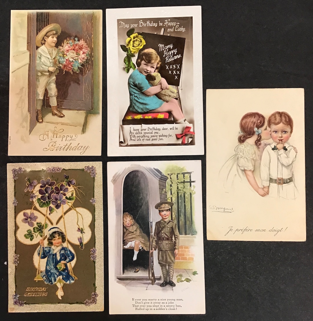 Lot of Ten Vintage Children Postcards - Etsy