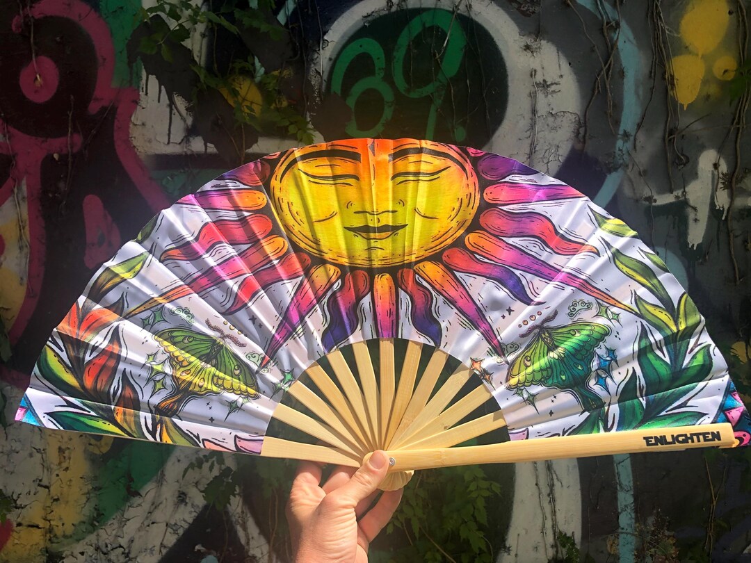 Sun and Luna Moth Fan / Festival Fan / Giant Fan / Sun Art / Luna Moth ...