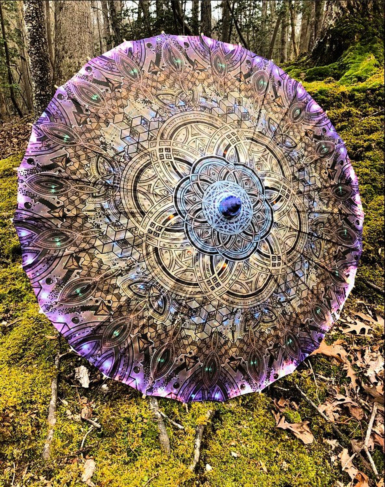 Cubular Sacred Geometry Bamboo Parasol Umbrella - Etsy