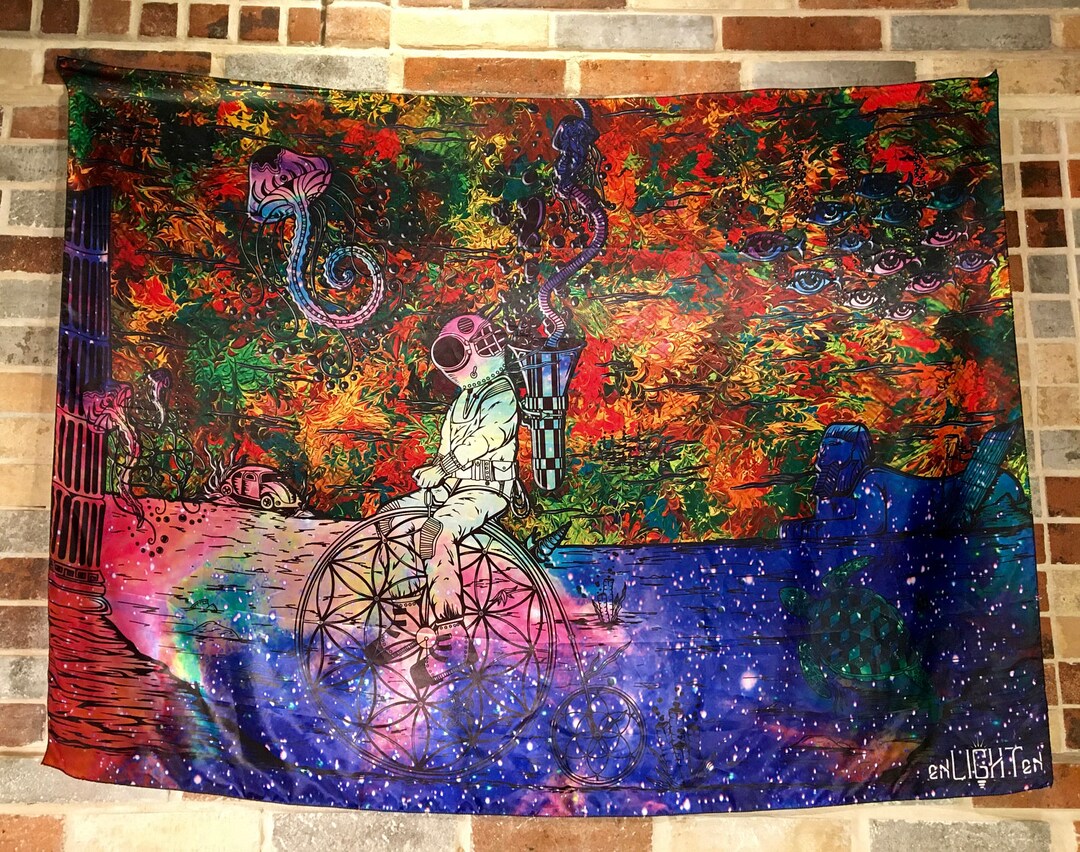 Penny Farthing Seed of Life Deep Sea Diver Tapestry / Bandana | Art by ...