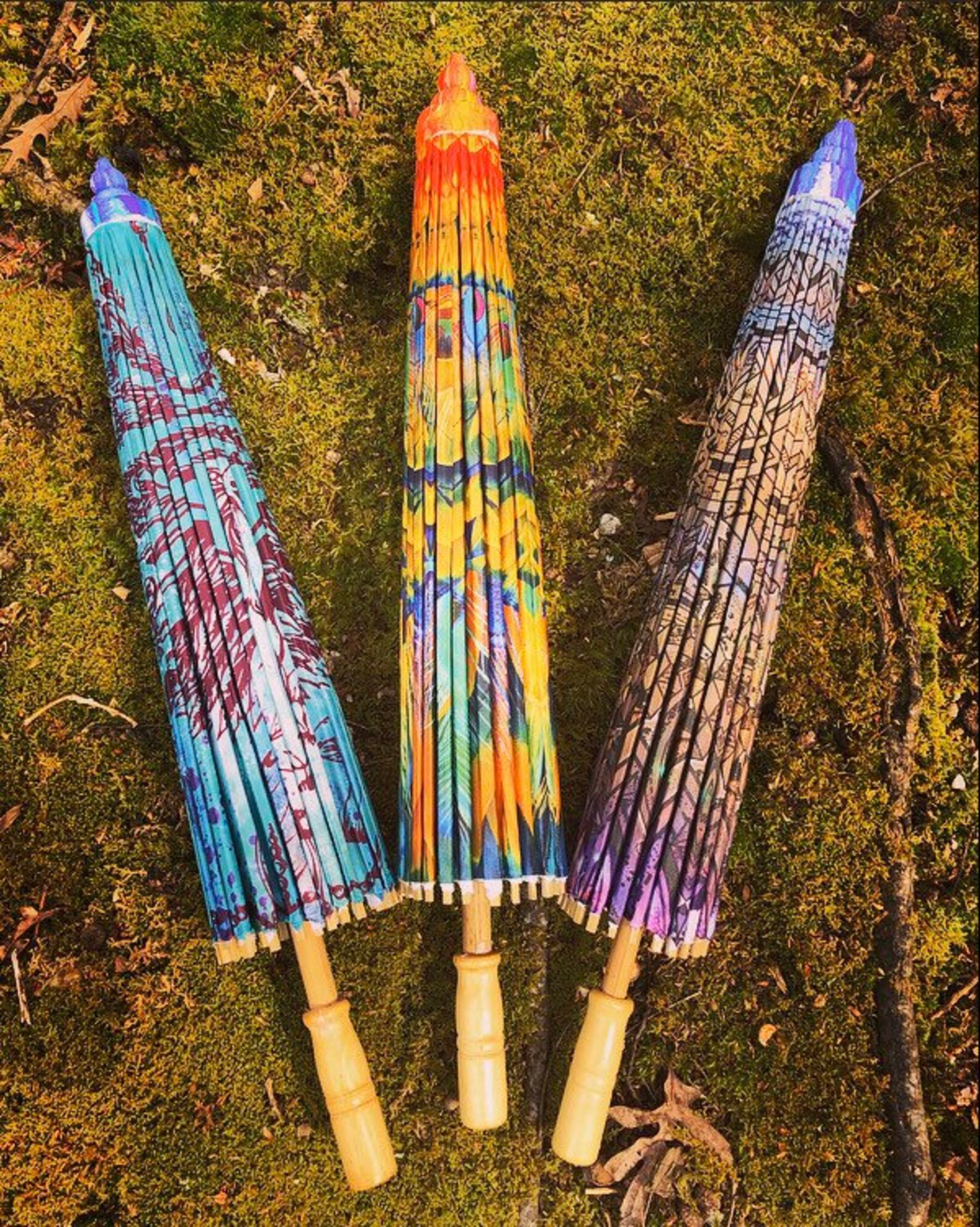 Cubular Sacred Geometry Bamboo Parasol Umbrella - Etsy