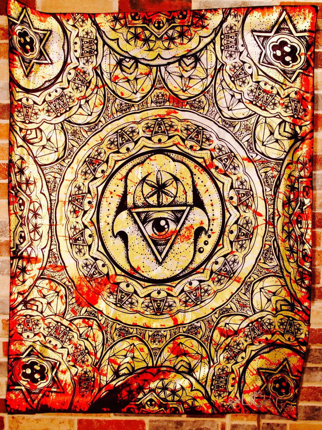 Hamsa Seed of Life Mandala Tapestry – Spiritual Geometry Art (42x57 ...