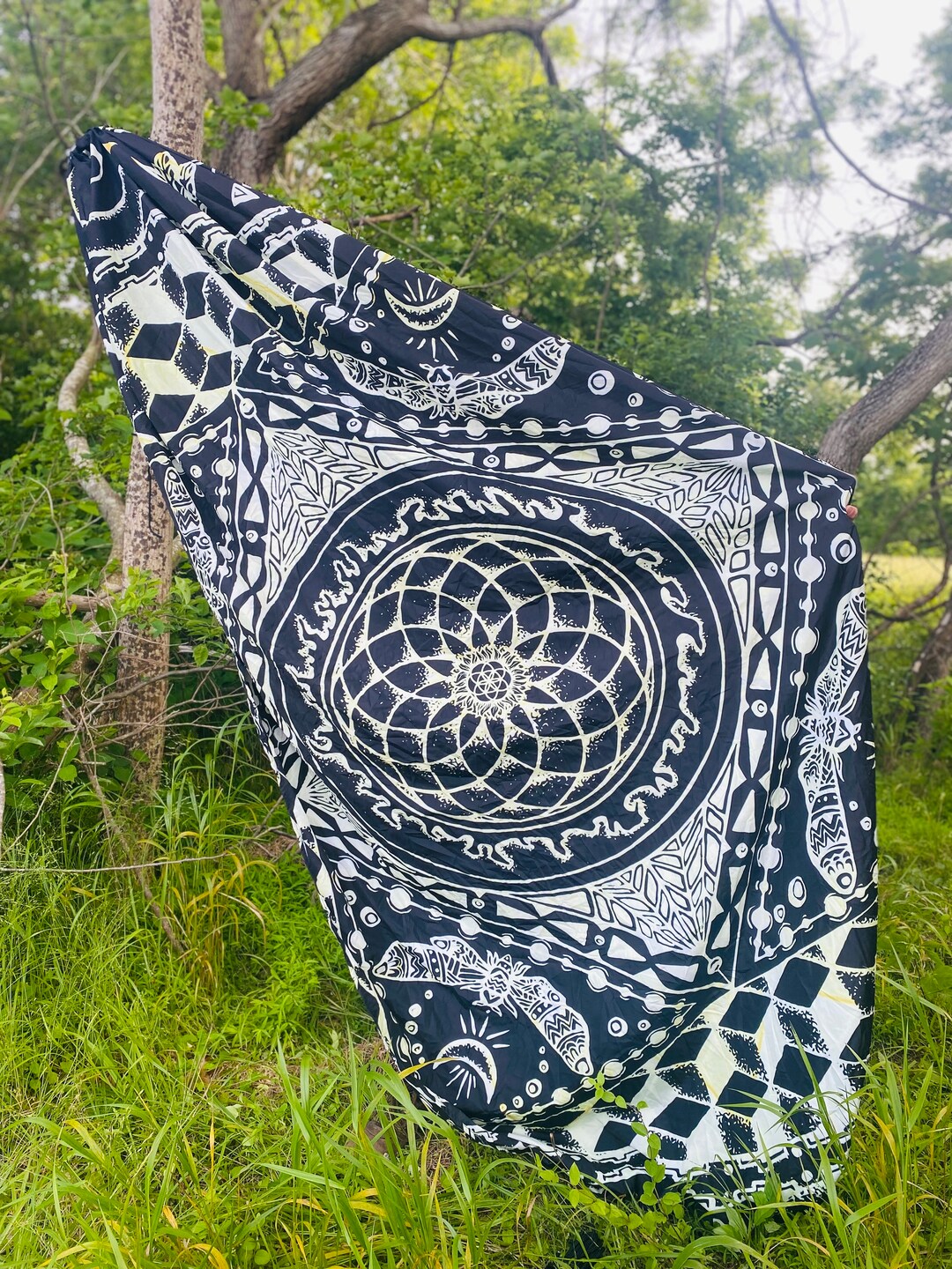 Cicada Mandala Hammock – Double Ply, Hand-drawn Design by Melanie ...