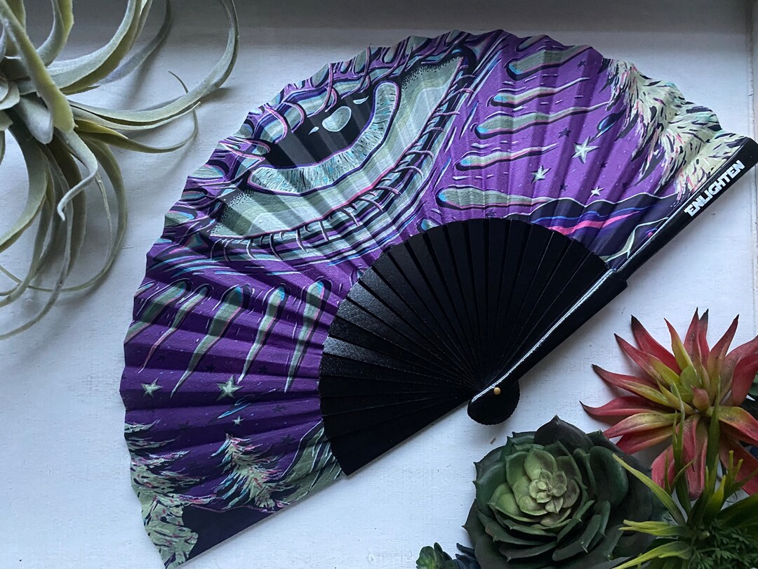 Great Eye Hand Fan Small Festival Fan, Vibrant Eye Art Design by ...