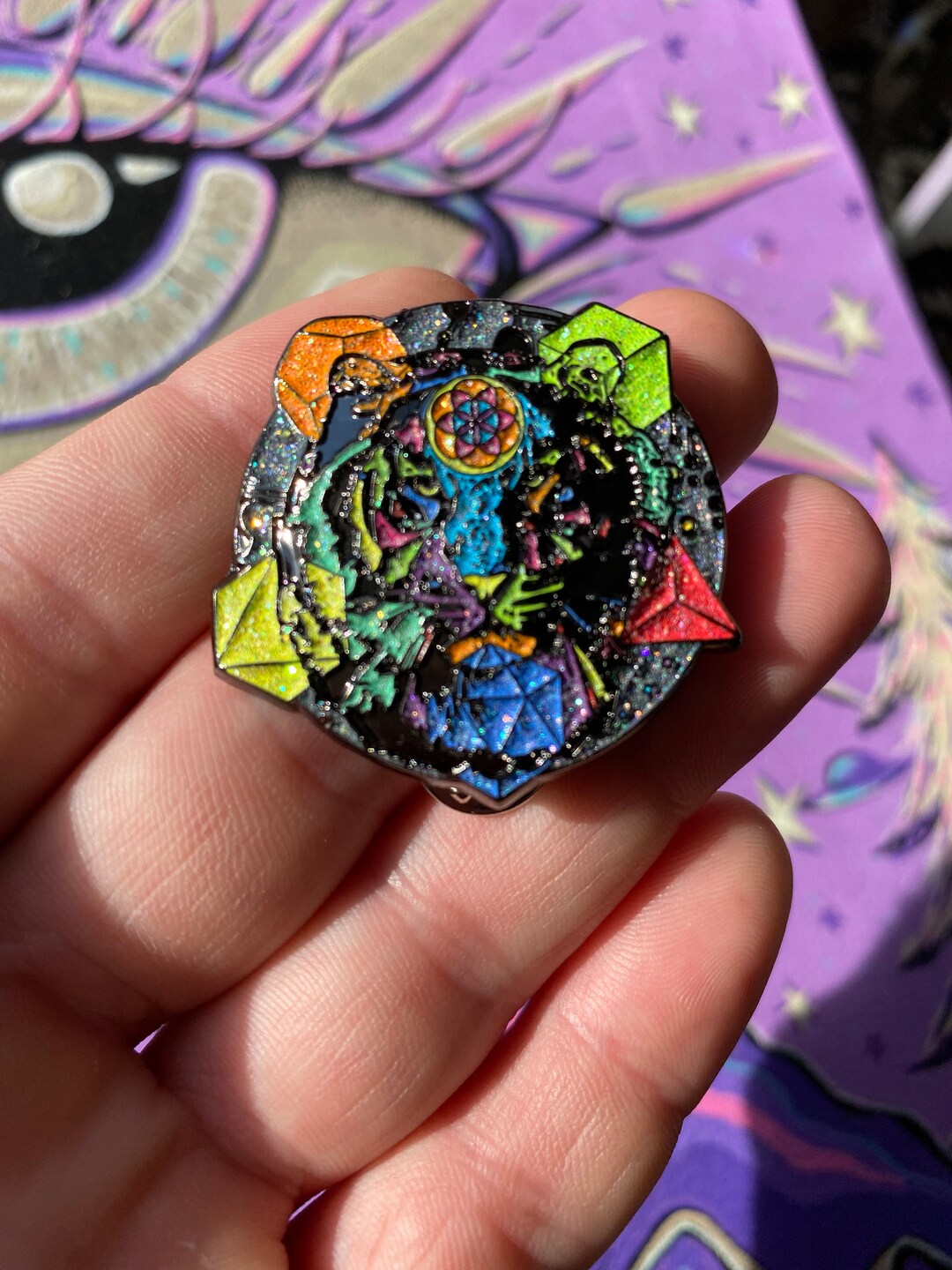 Mystic Tiger 3D Lapel Pin – Platonic Solid Inspired, Sacred Geometry ...