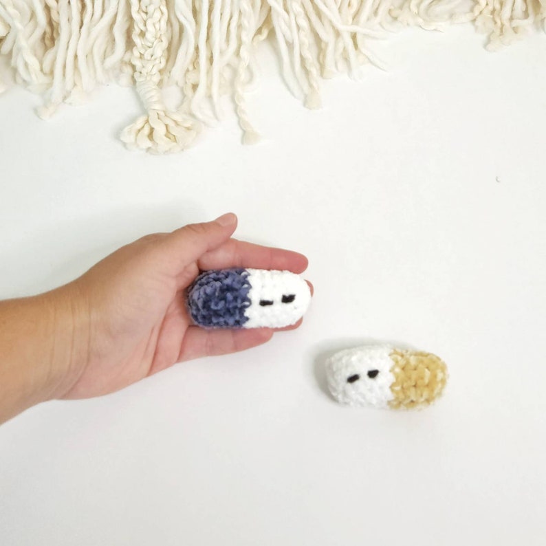 Chill Pill Stress Buddy Ball Squishy Crochet Stress Ball With - Etsy