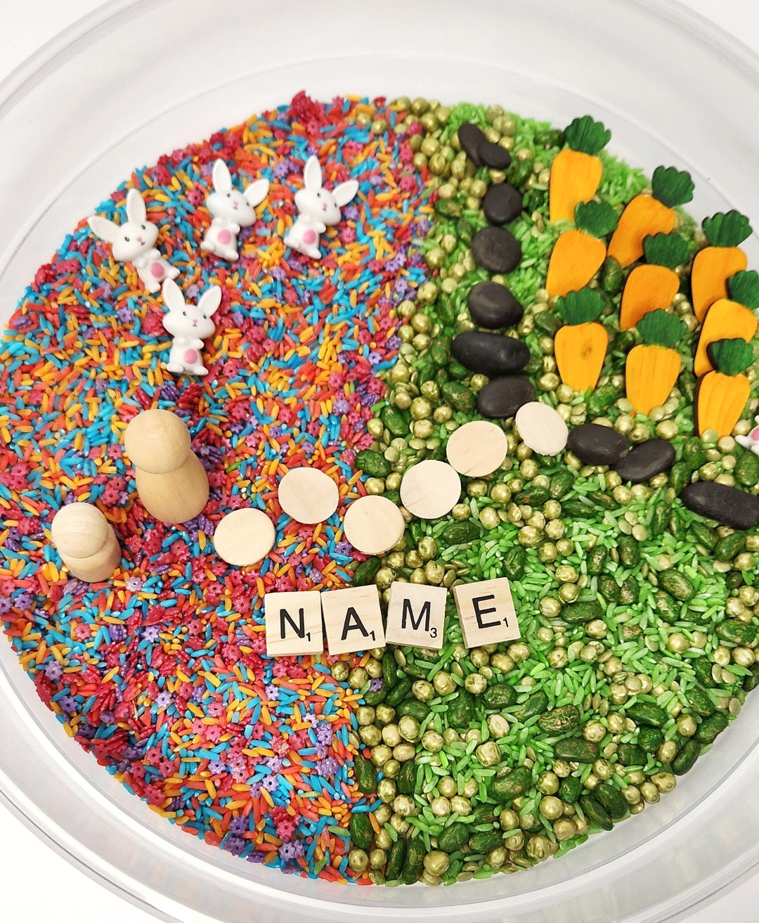 Bunny Carrot Patch Sensory Bin Kit, Montessori Play Toddler Activities ...