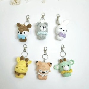 Animal Crochet Cotton Keychain Keyring Keyfob, Dragon Key Holder ...