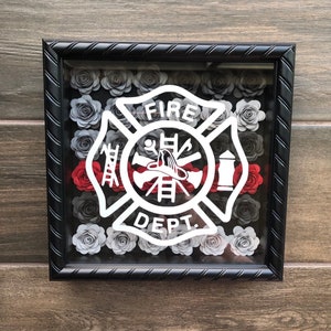 Thin Red Line Shadow Box - Firefighting Decor - Fire Dept - Etsy