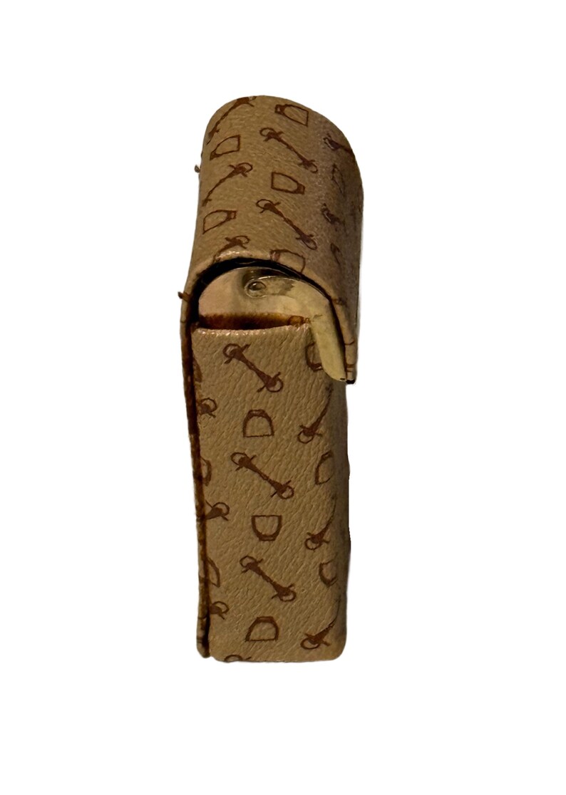 Vintage Flip Top Cigarette Case With Horse Stir-ups & Bits on Brown ...