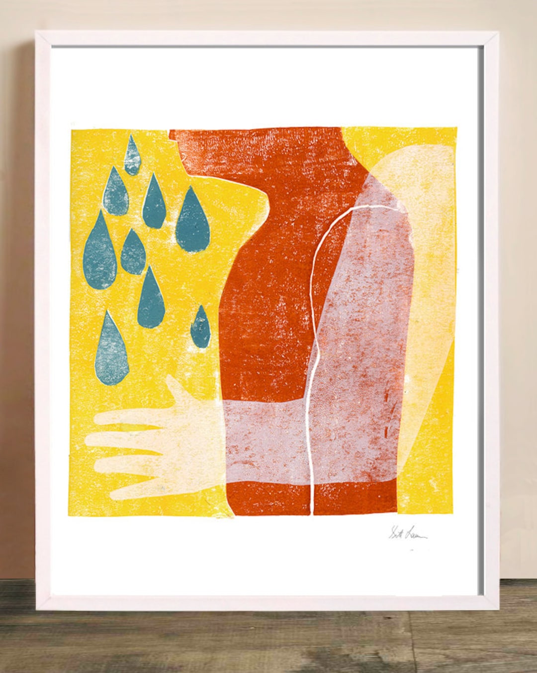Catching Tears - Art Print, Yellow, Orange, Tears, Comfort, Comforting ...