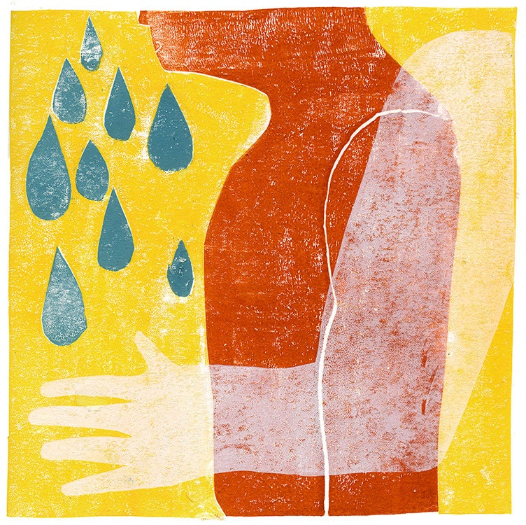 Catching Tears Art Print, Yellow, Orange, Tears, Comfort, Comforting ...