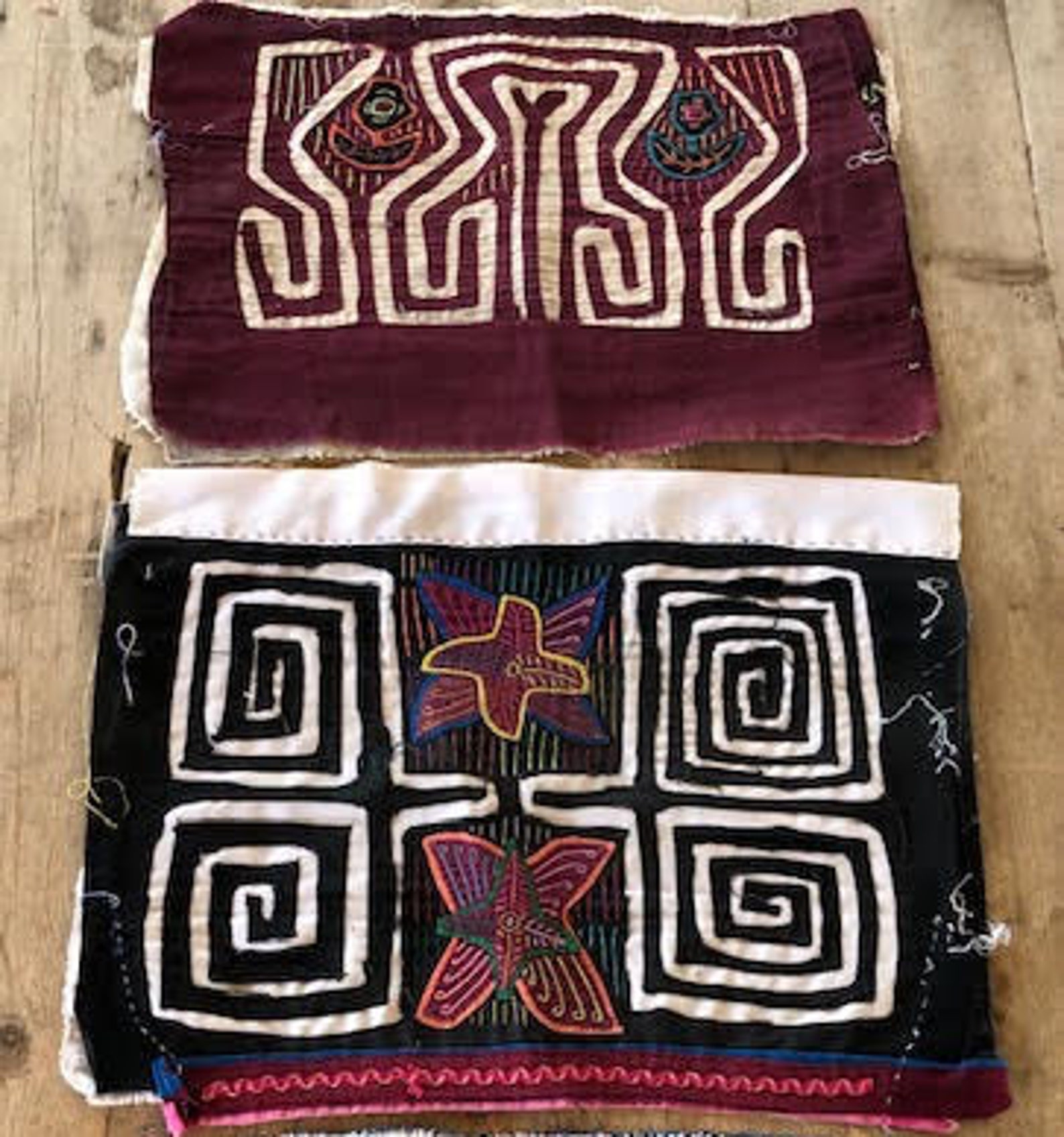 MOLA De PANAMA Fabric Scrap Bag 118 2 Molas Multicolor | Etsy