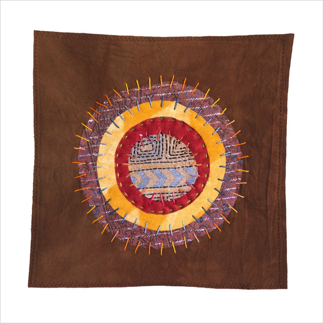 Drunk Circle TEXTILE Collage ART BROWN 1 Giclee Print on - Etsy