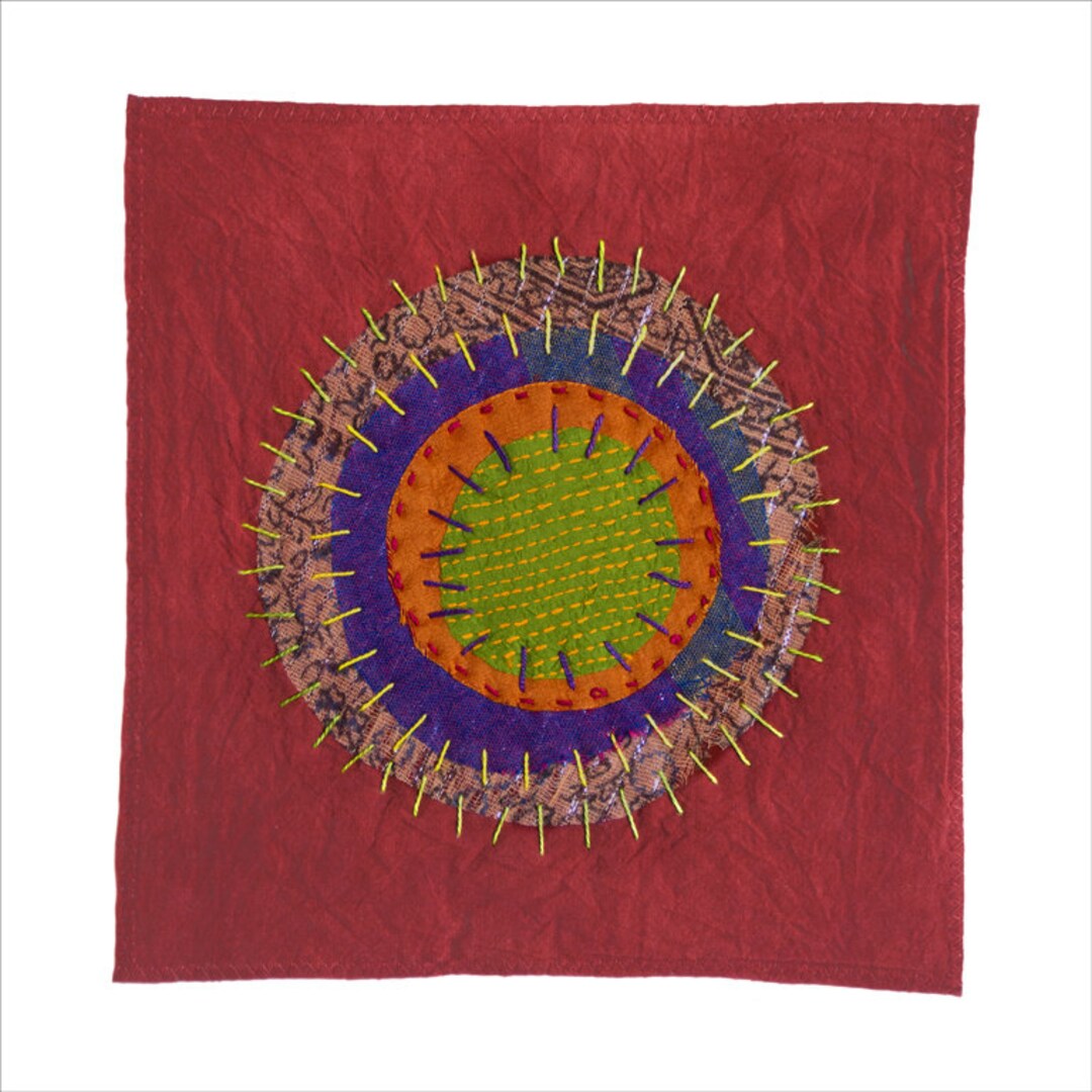 Drunk Circle TEXTILE Collage ART RED 3 Giclee Print auf - Etsy.de