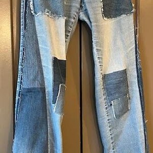CUSTOM JEANS With Patched Jean Panel Inserts and Multiple Legs Patches ...