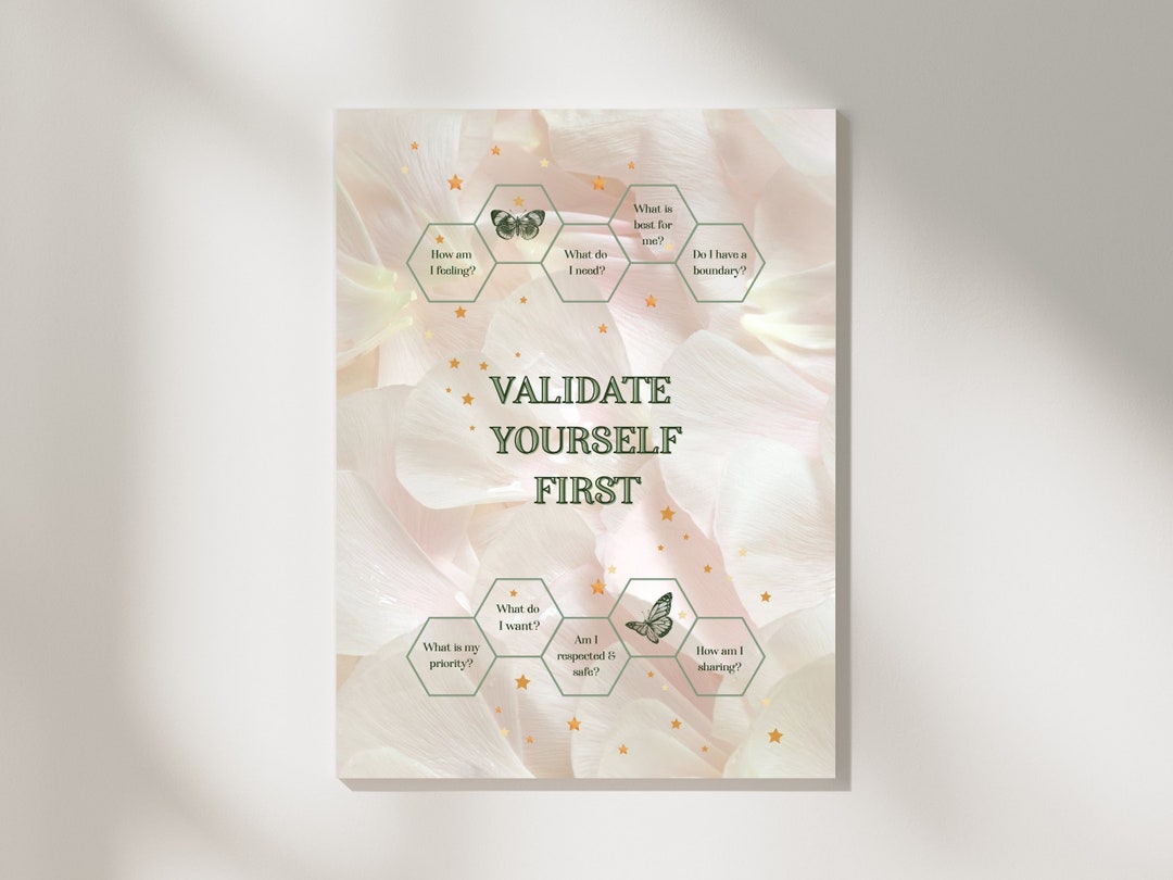 Validate Yourself Digital Print Positive Affirmation Self Care ...