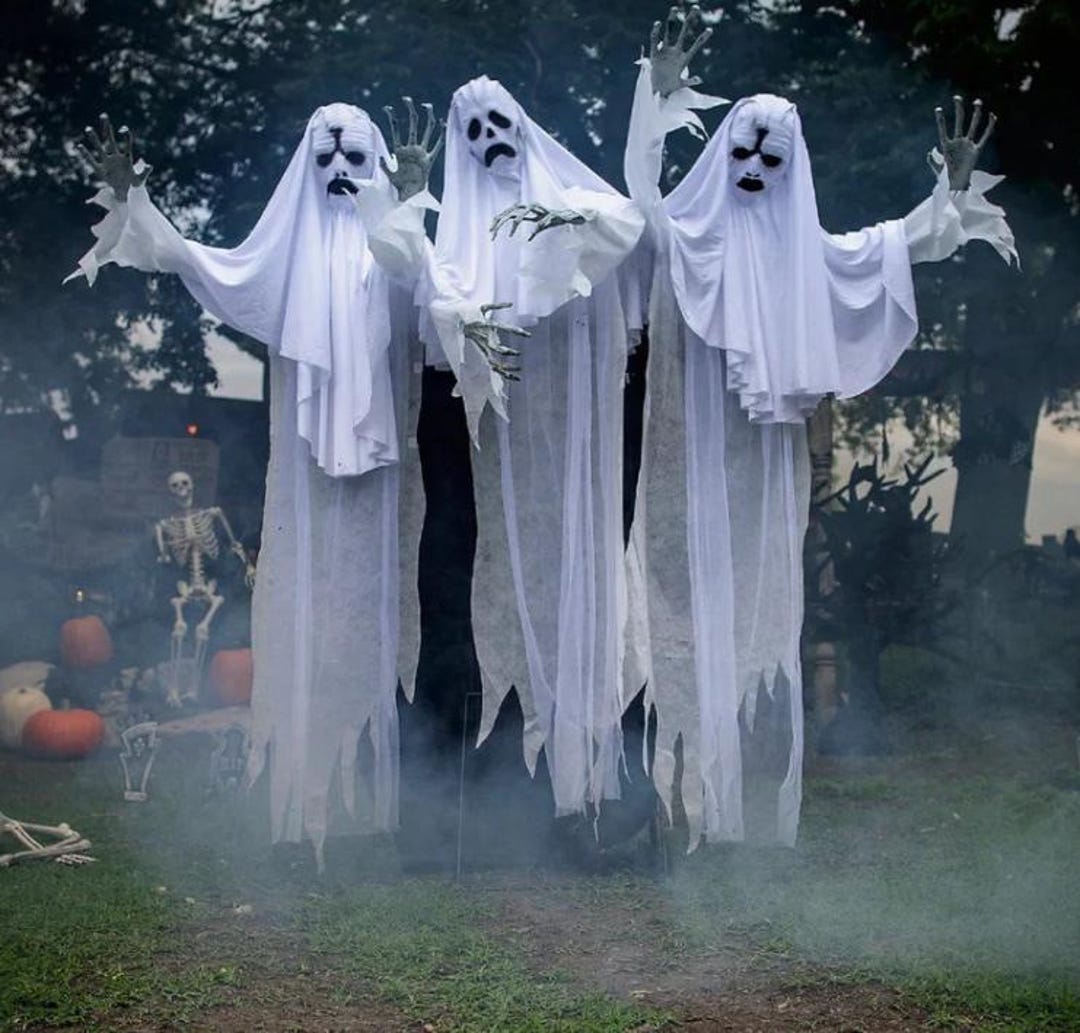Halloween Animated Lifesize Haunting Ghost Trio Prop Haunted House Free ...