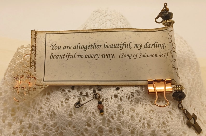 Mini Scripture Scroll Dangle, Song of Solomon 4:7, Journal Jewelry ...