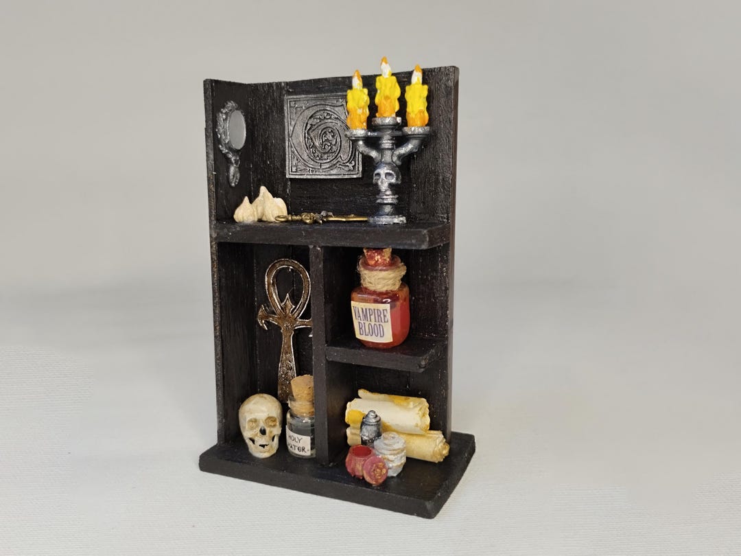Vampire Miniature Bookcase, Gothic Dark Art Decor, Enchanted Gift for ...