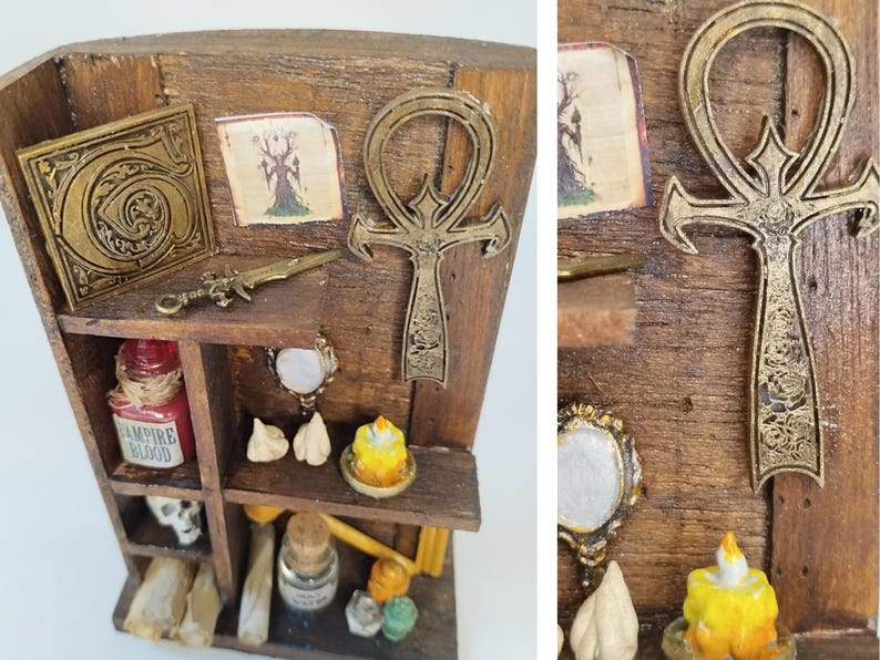 Vampire Miniature Bookcase, Gothic Dark Art Decor, Enchanted Gift for ...