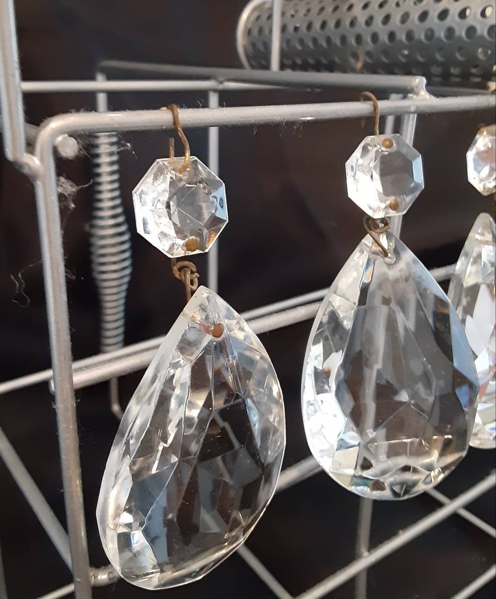 Vintage 7 Large 2.5 TEARDROP SHAPED Chandelier Crystals. | Etsy