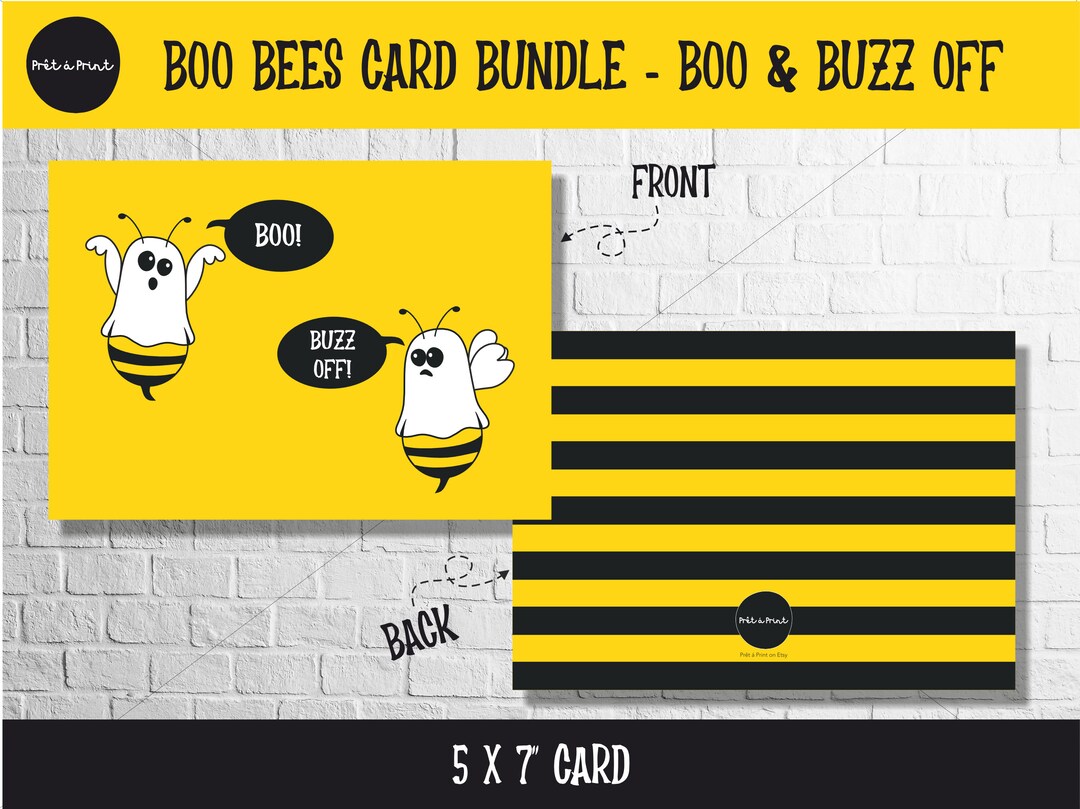 Boo Bees Printable Card | Boo Buzz off Boo Bees | Instant Download Card ...