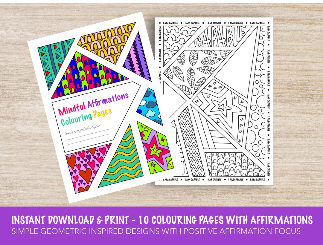 Colouring Pages With Affirmations | Mindful Affirmations Colouring ...