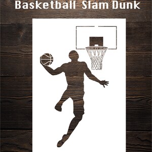 SVG Basketball Player Slam Dunk Stencil - Etsy