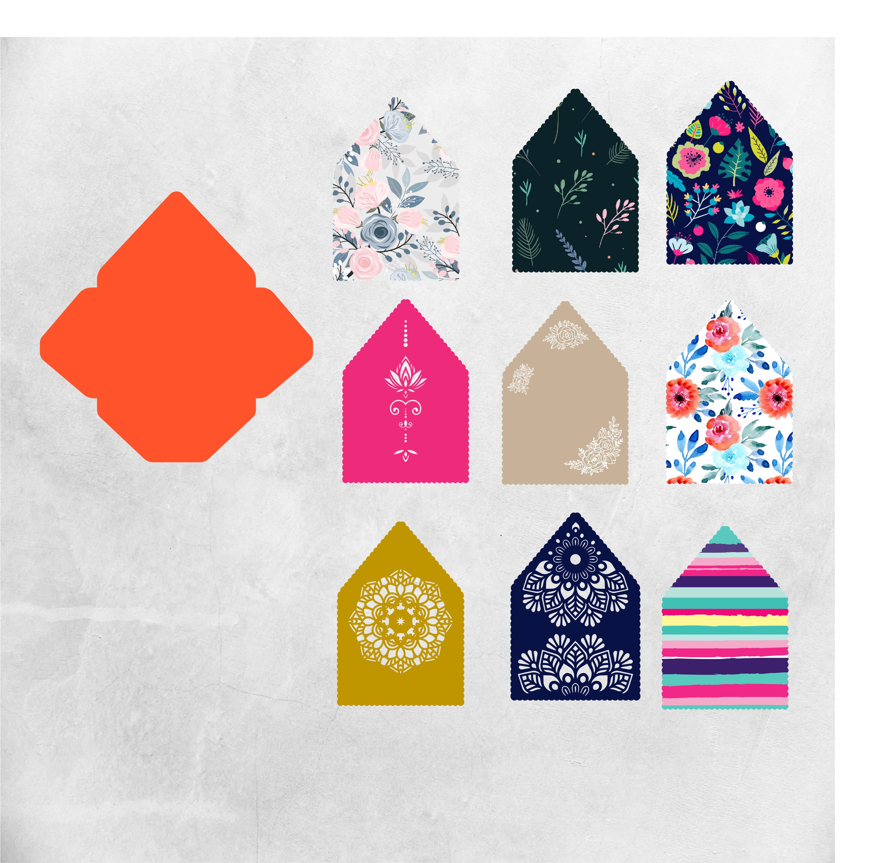 SVG/ PNG Envelope + 4 Svg Liners and 5 PNG Designs of Envelope Liners ...