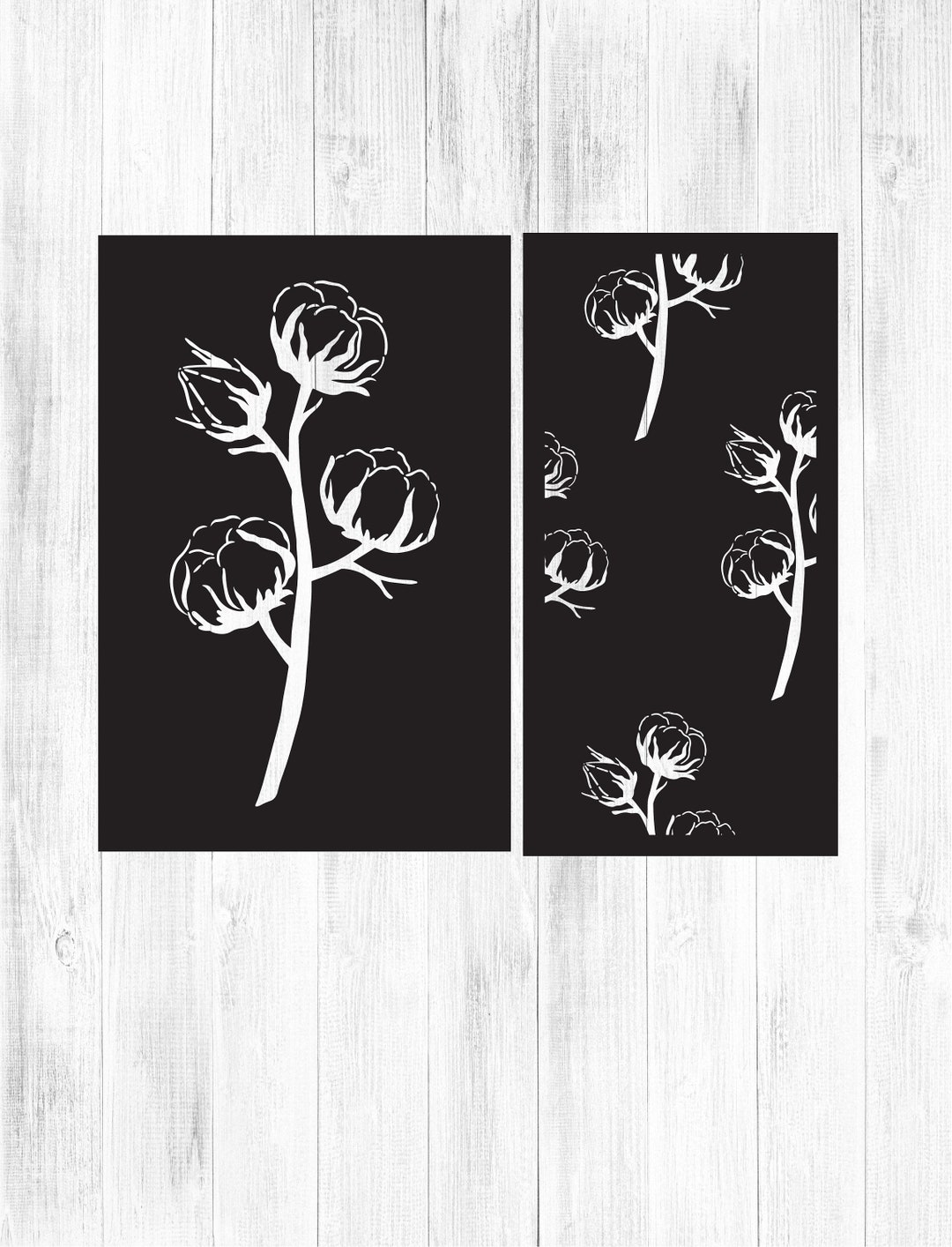 SVG/ PNG Cotton Flower Stencil - Etsy