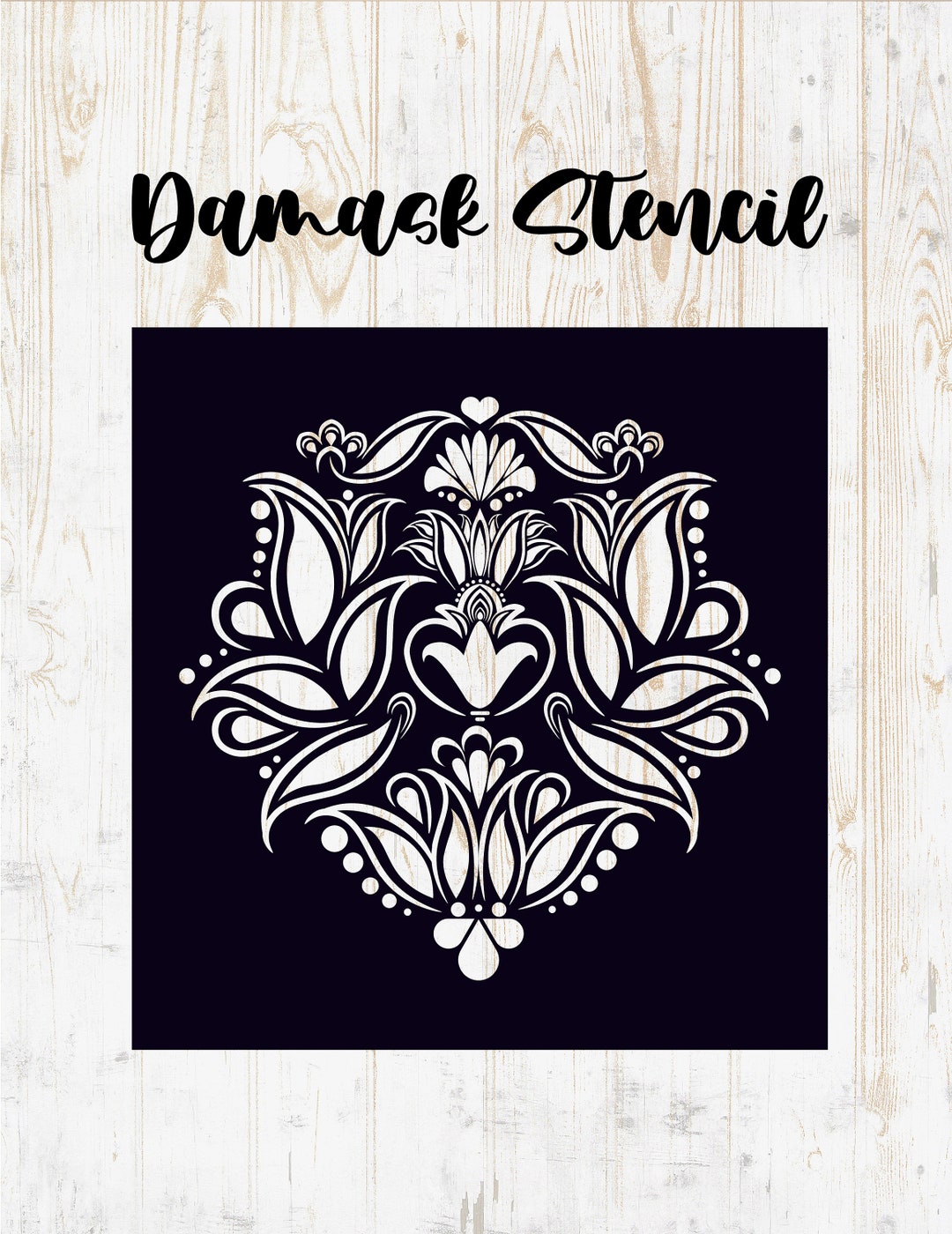 SVG Damask Stencil - Etsy