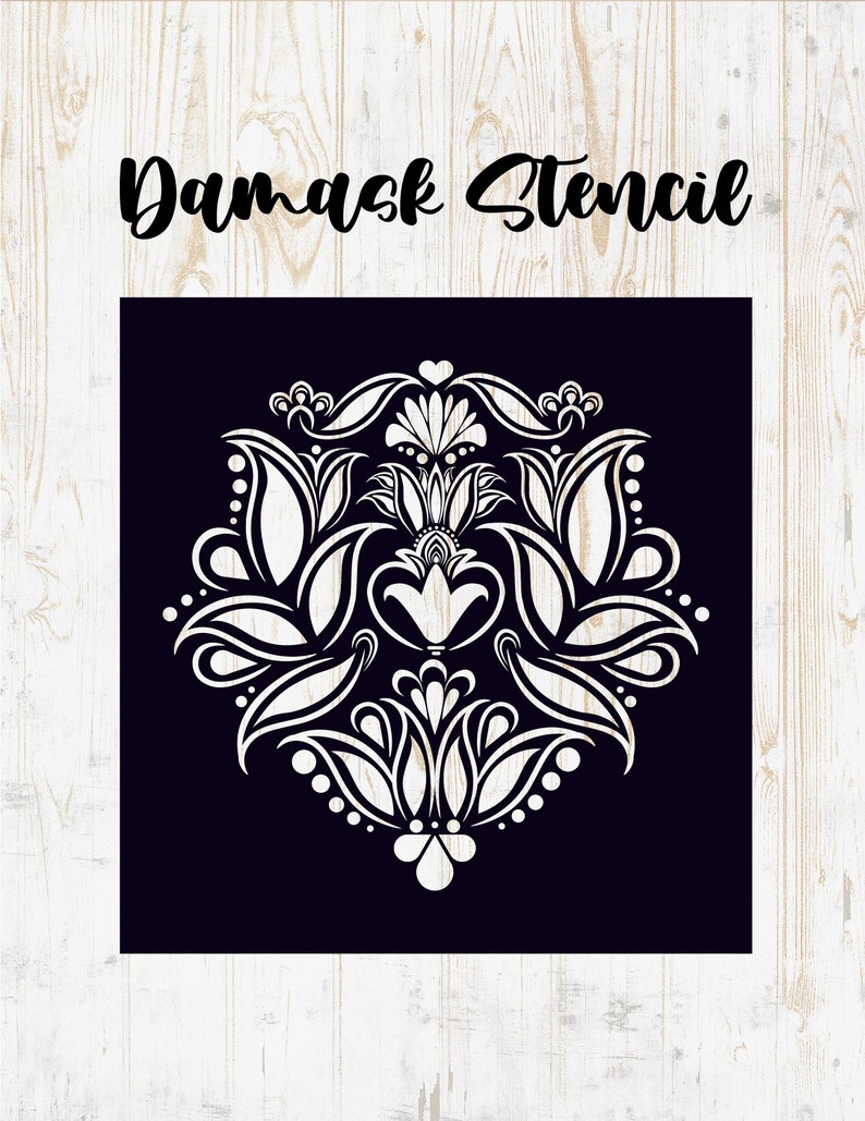 SVG Damask Stencil - Etsy
