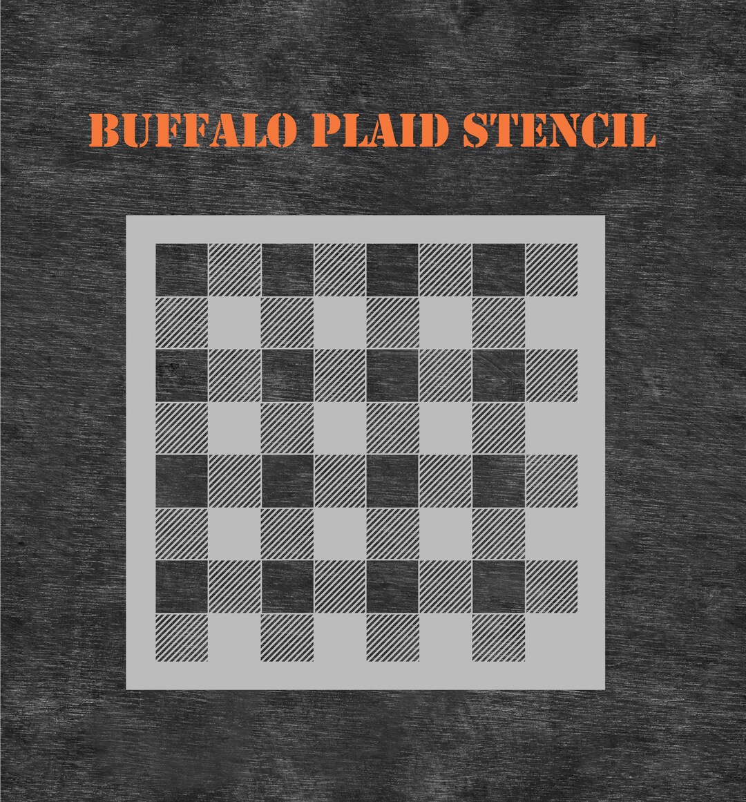 PNG File Buffalo Plaid Stencil - Etsy