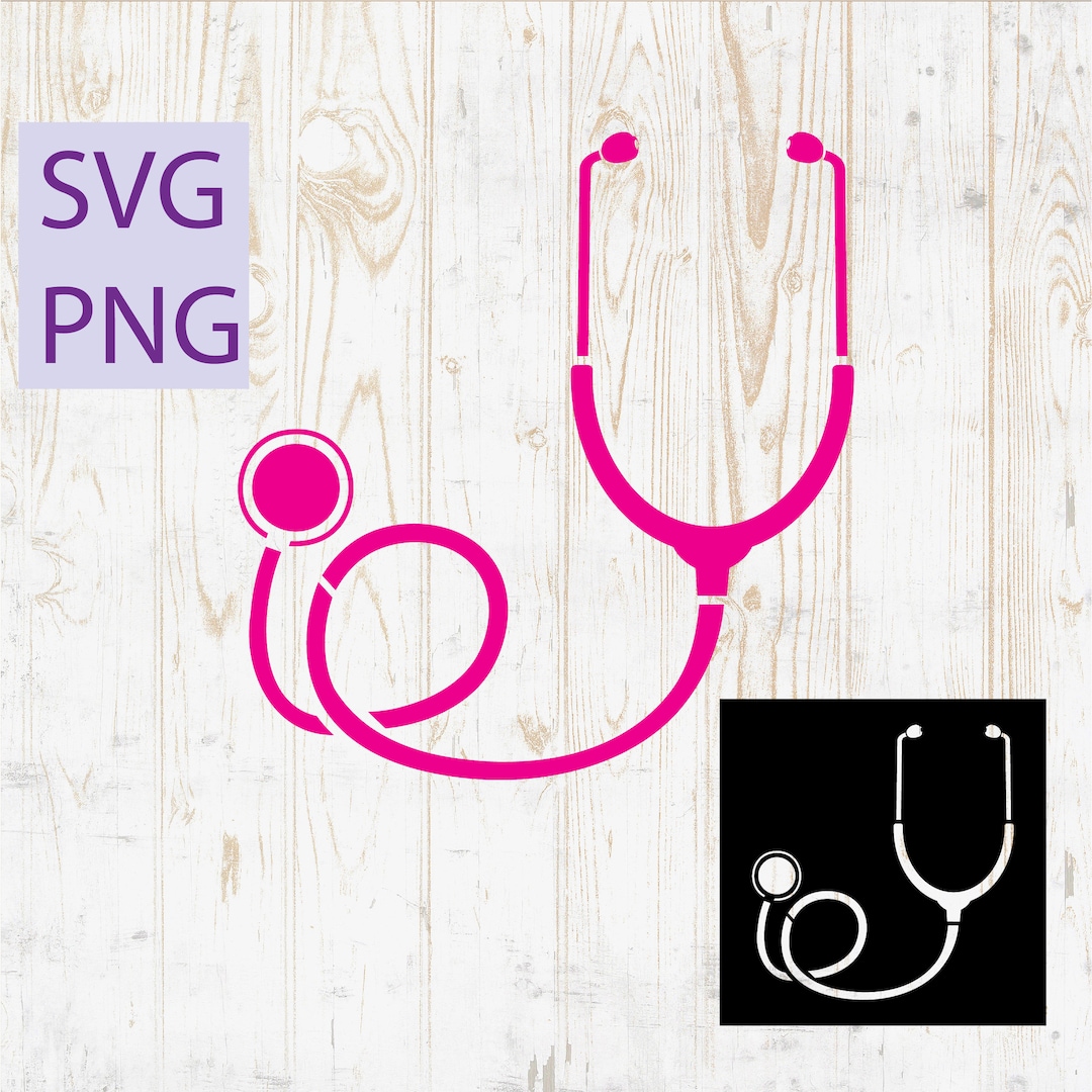 SVG and PNG Stethoscope Stencil - Etsy