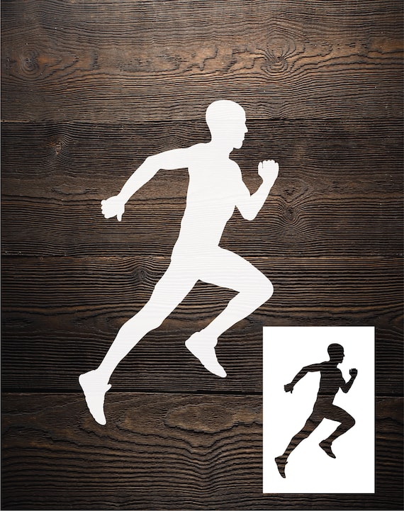 SVG/ PNG Runner man Digital Stencil - Etsy