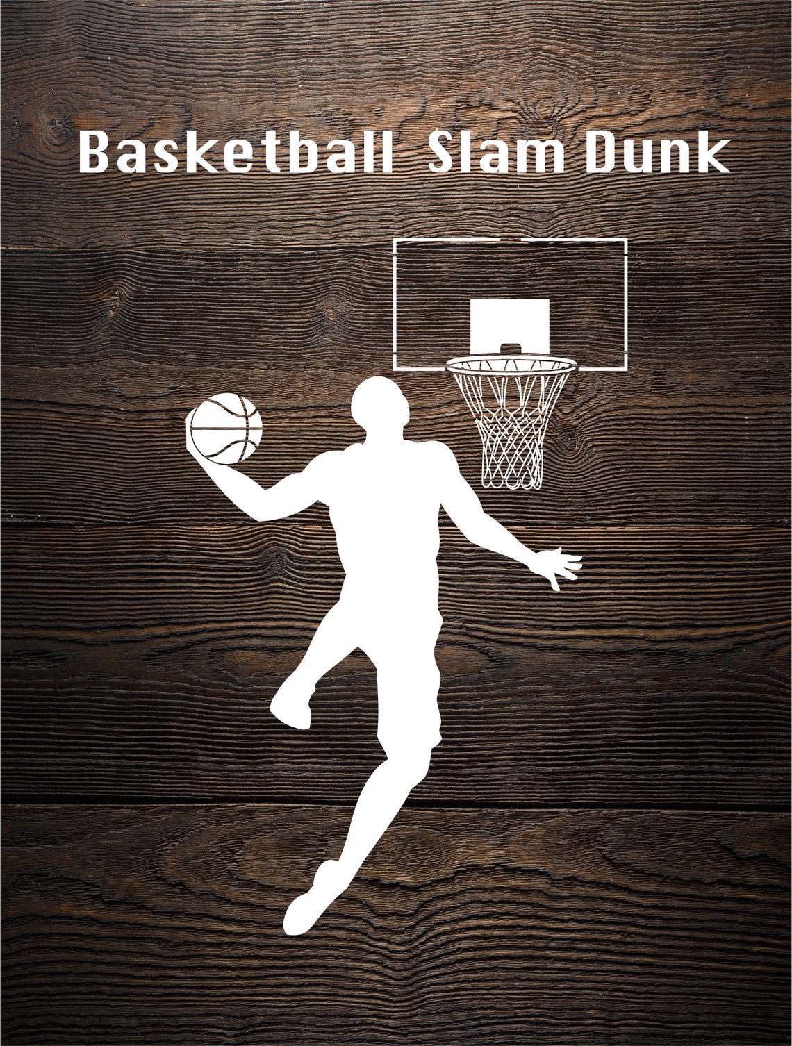 SVG Basketball Player Slam Dunk Stencil - Etsy