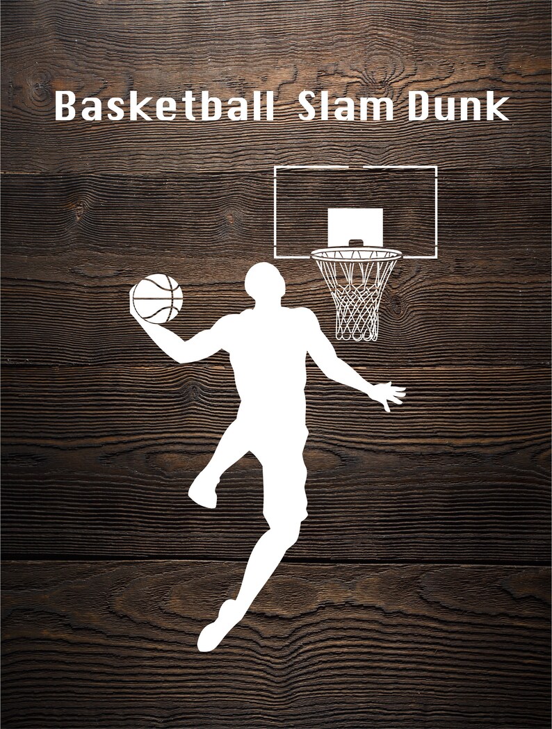 SVG Basketball Player Slam Dunk Stencil - Etsy