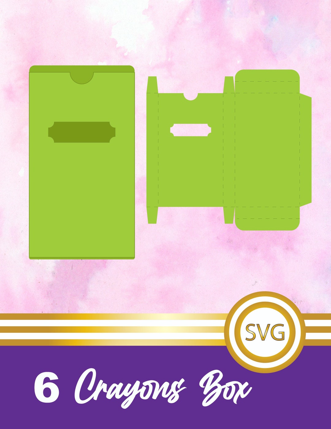 6 Crayons Box/ Coloring Box - Etsy