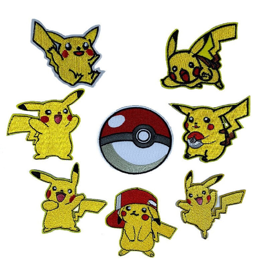 Pokemon Pikachu and Pokeball Iron on Patch - Etsy