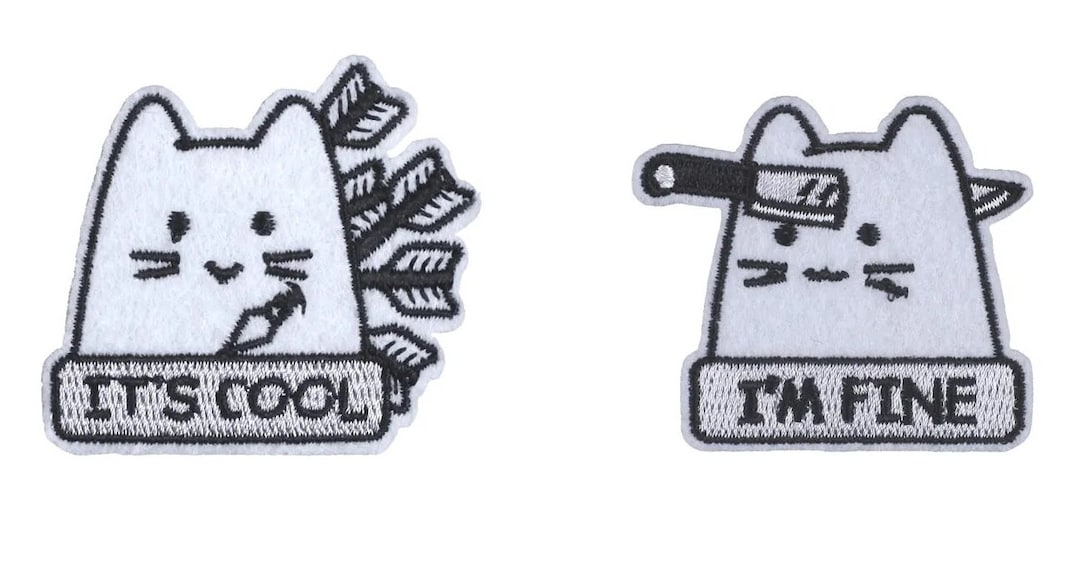 This is Fine Cat Meme Iron on Patches for Clothes - Etsy