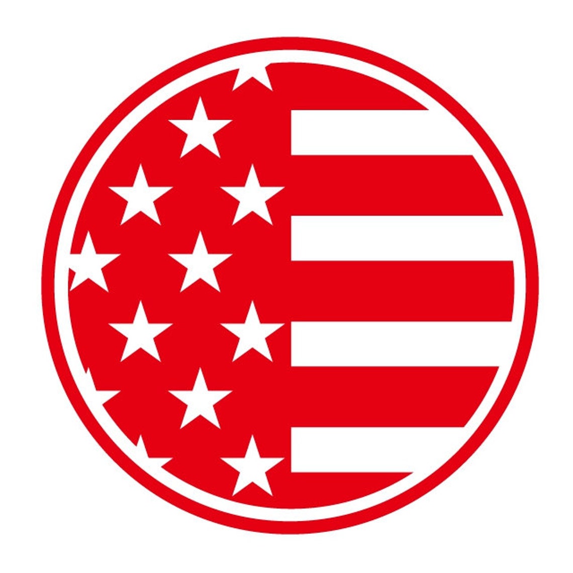 Red Circular USA Flag Vinyl Decal for Car Windows. - Etsy