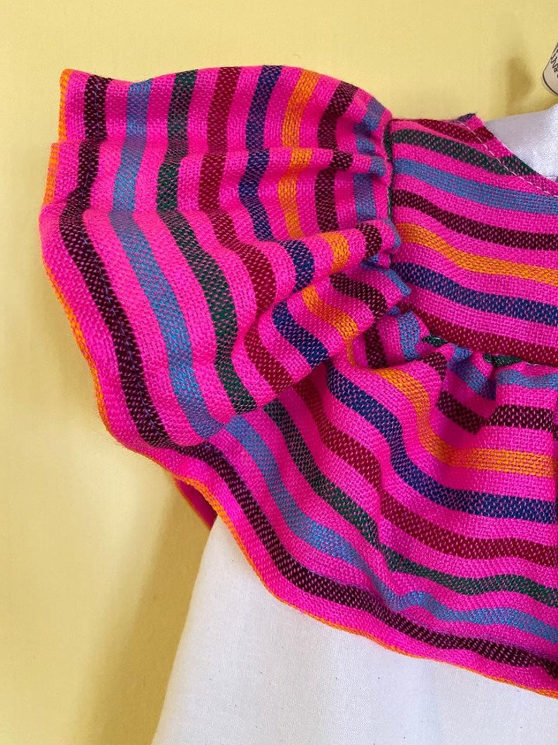 Pink Serape Mexican Dress for Girls Ruffled Mexico Dress | Etsy