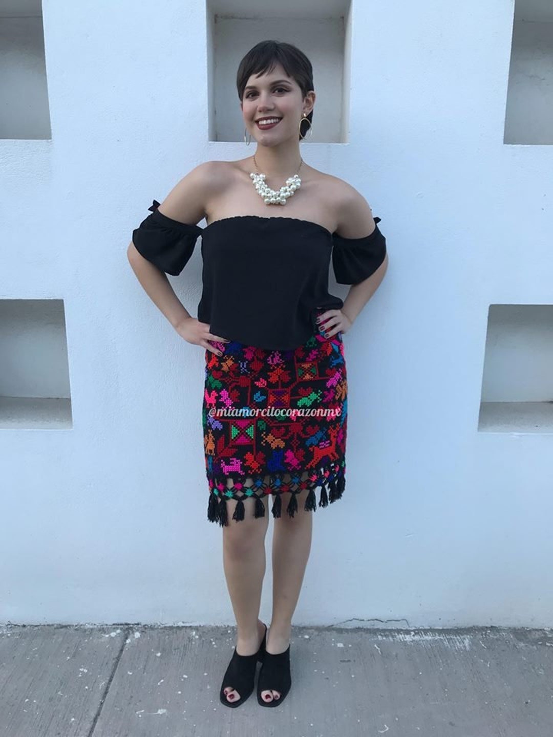 Mexican Skirt Falda Mexicana Tomicoton Shawl Rebozo Mexican Wedding ...