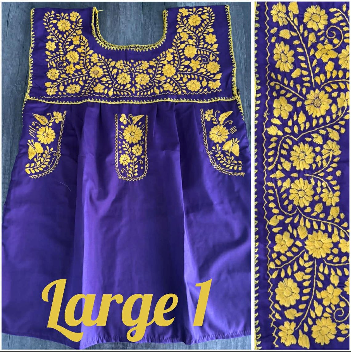 Purple and Yellow Game Day Top, Floral Handembroidery, Game Day Style ...