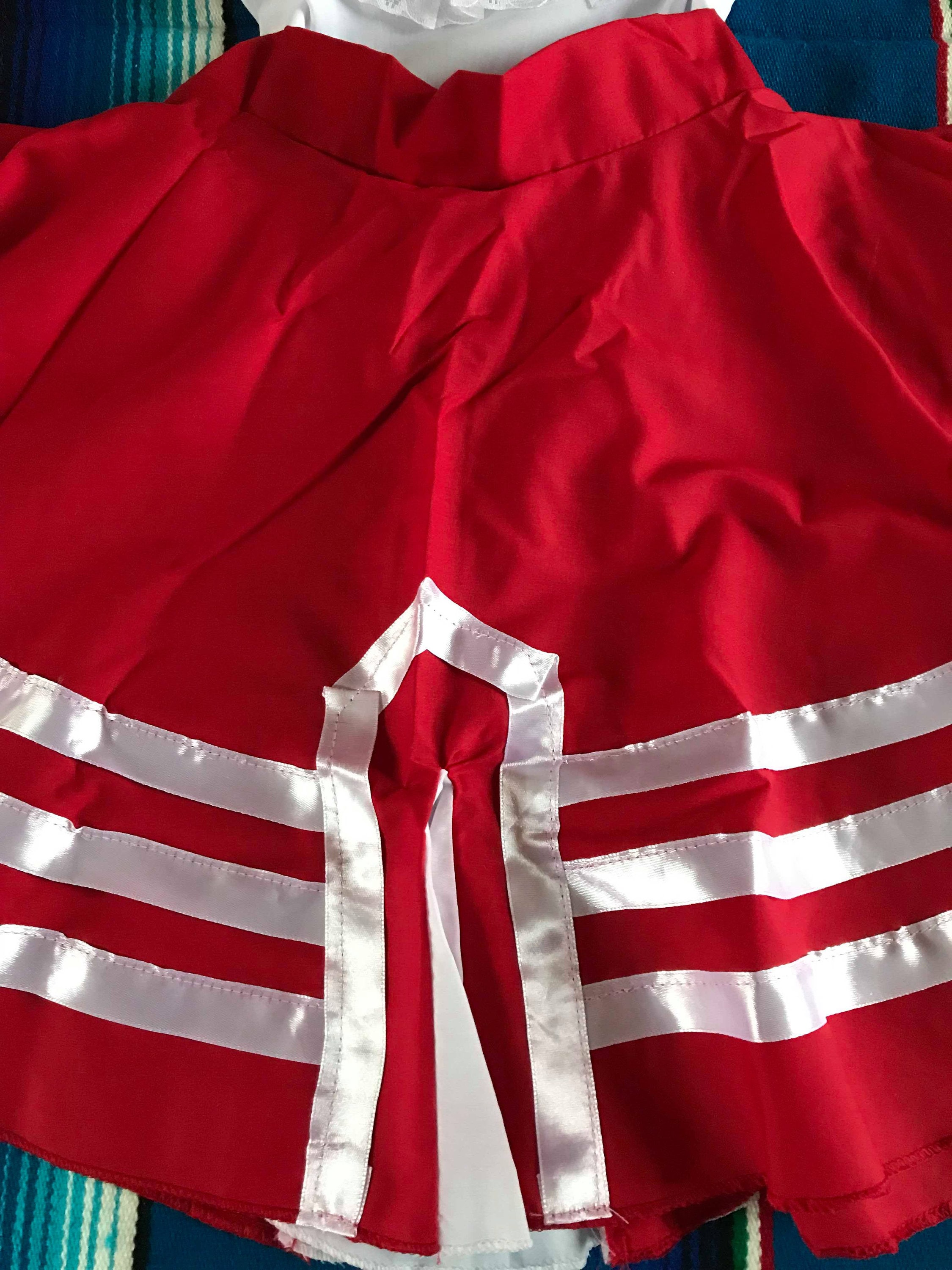 Red Nuevo Leon Dress, North of Mexico Traditional Outfit, Folkloric ...