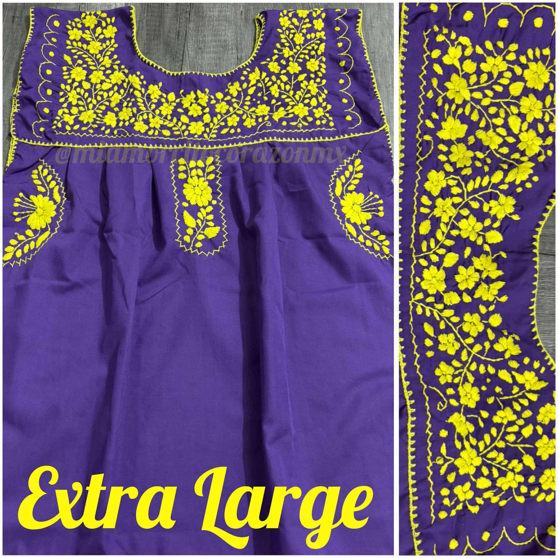 Purple and Yellow Game Day Top, Floral Handembroidery, Game Day Style ...